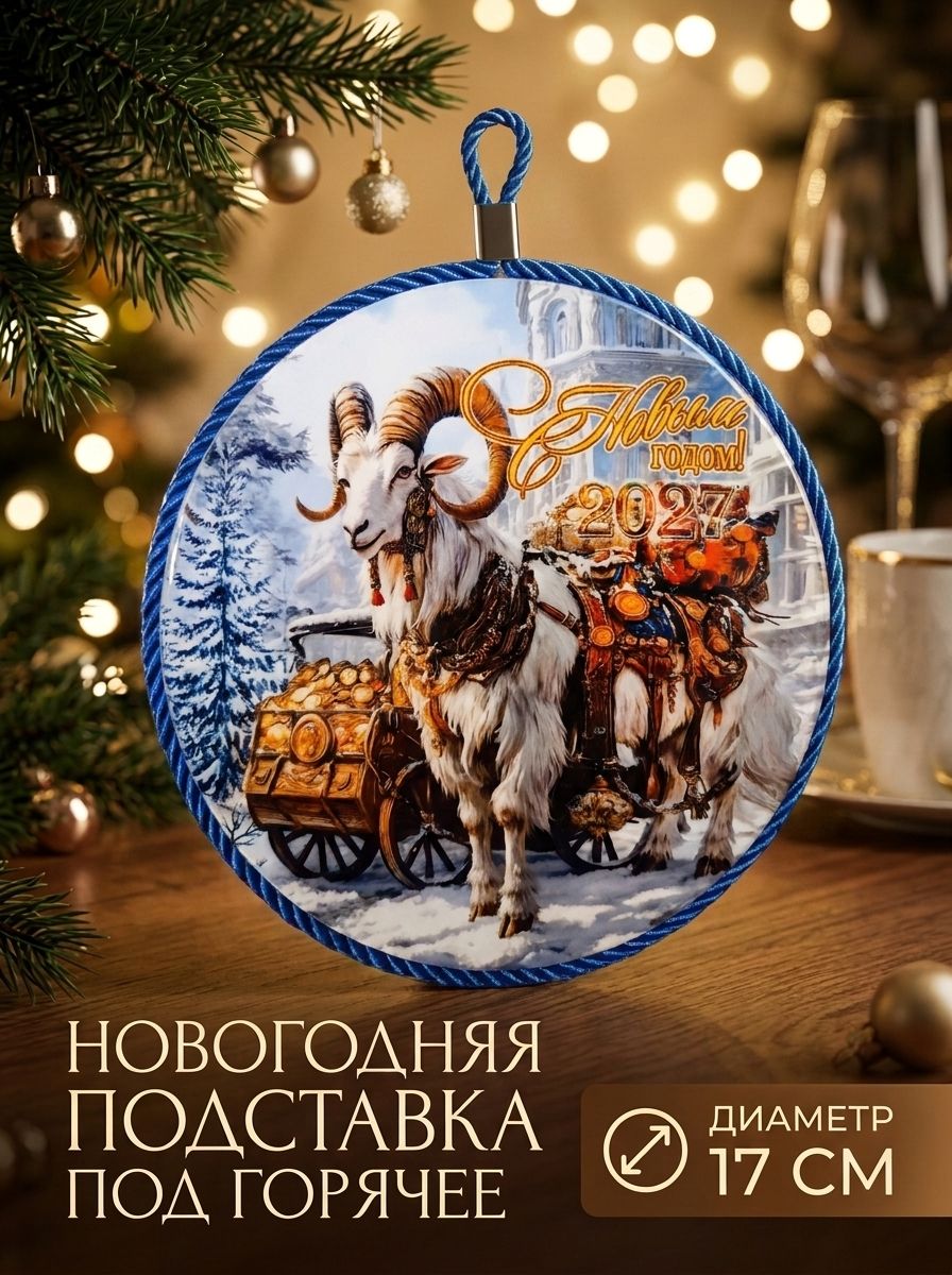 Подставка под горячее с козой, символ 2027 года