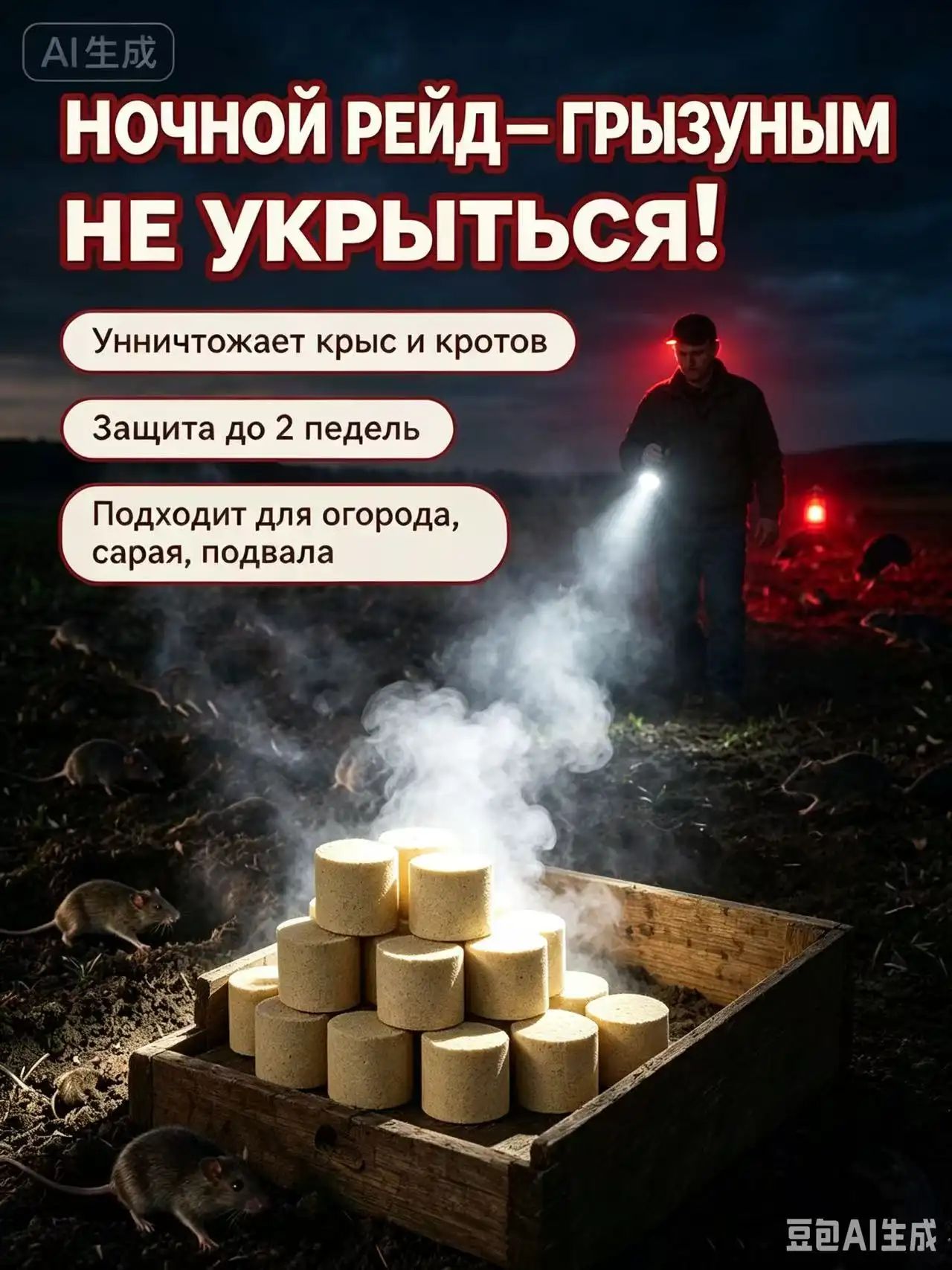 Прочные дымовые брикеты отпугиватели комплект 10 шт, защита урожая от вторжения грызунов