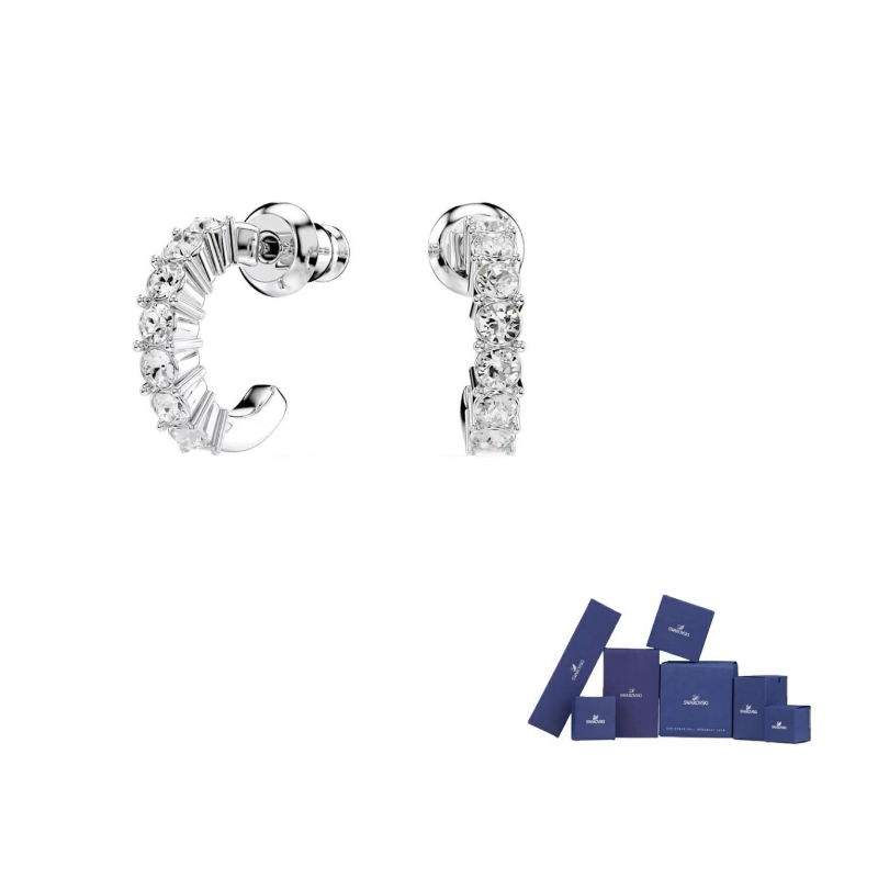 Серьги пусеты, кристаллы Swarovski