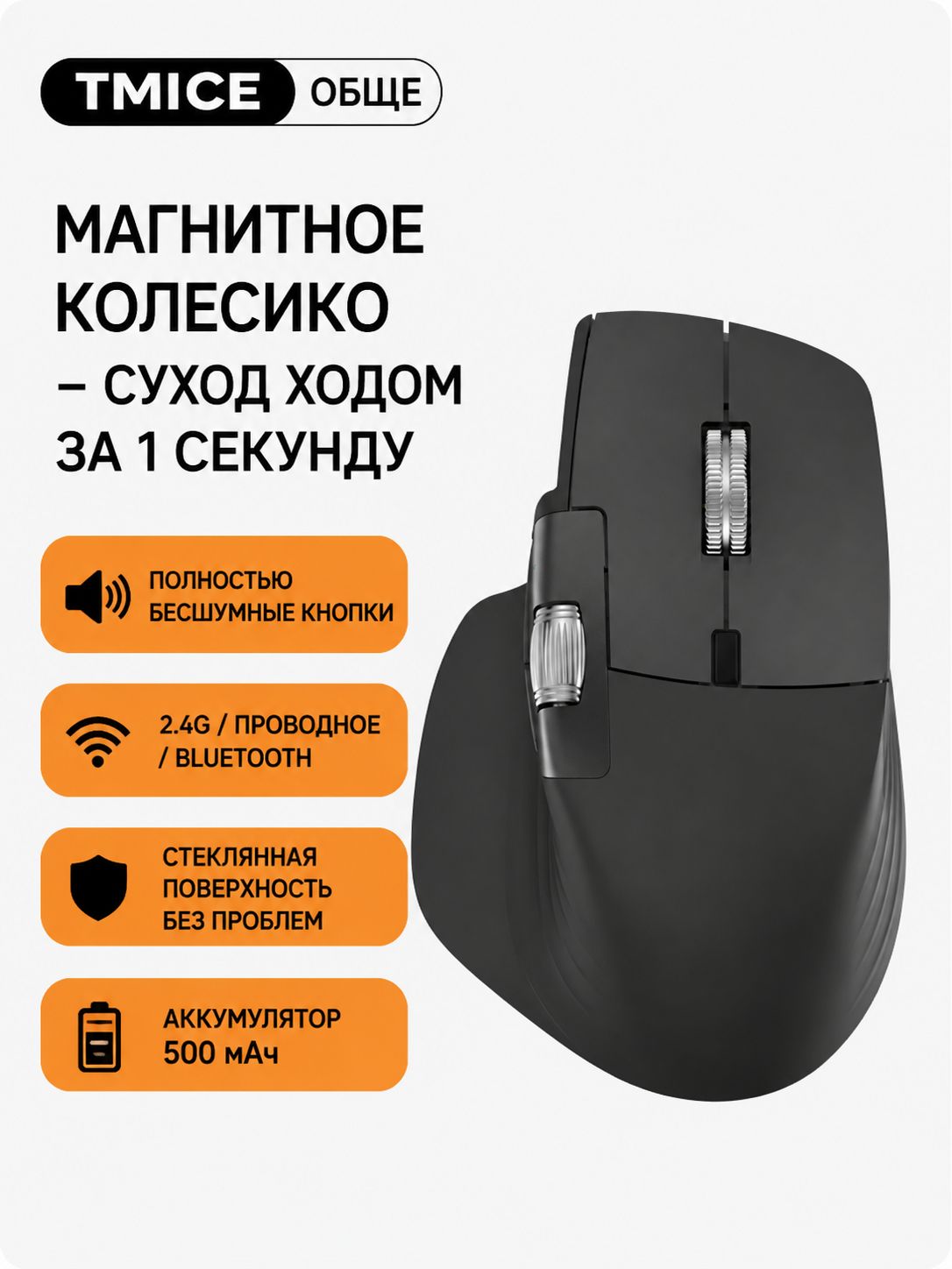 Мышь беспроводная MX Master 3S, черный