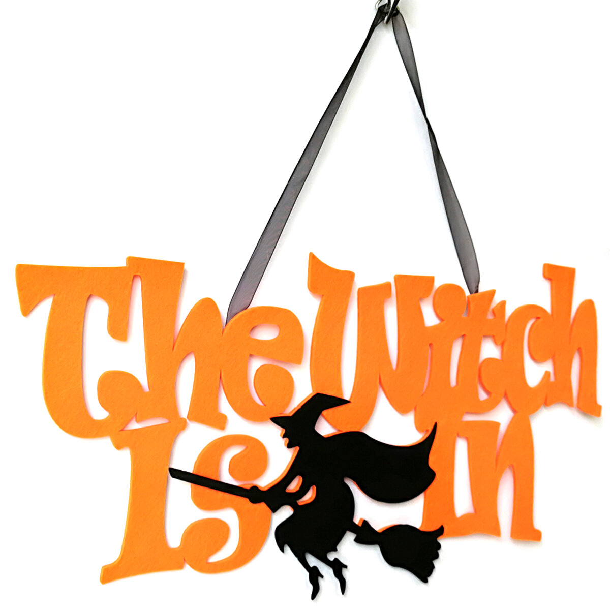 Witch Is In Halloween Изделия Из Нескрещеной Ткани Для Украшения Стены Двери Оранжевый