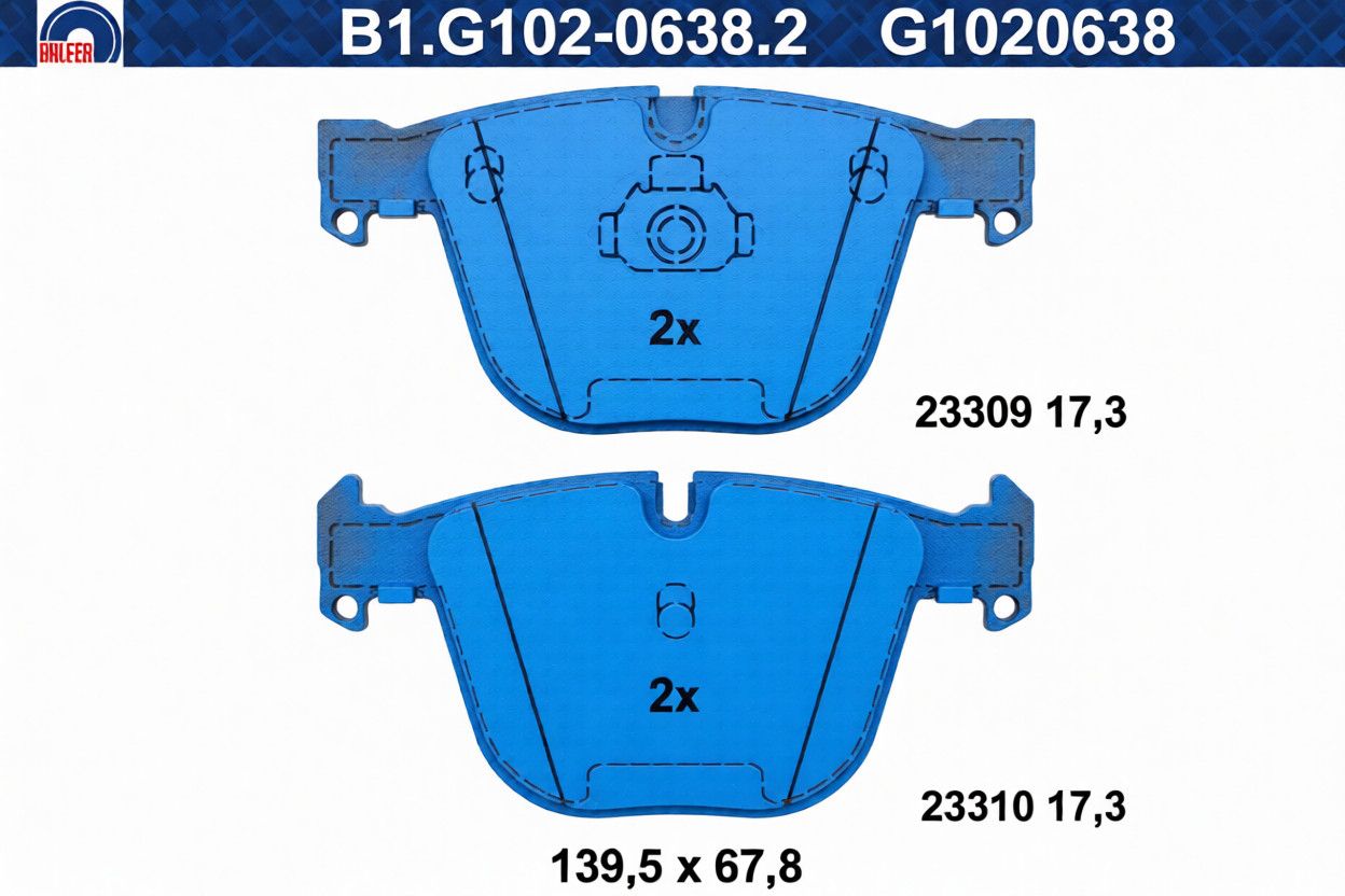Колодки тормозные задние GALFER B1-G102-0638-2 BMW 5 E60 07/03- 7 E65, E66 11/01-