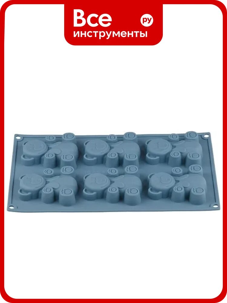 Форма для выпечки PERFECTO LINEA силиконовая, прямоугольная, на 6 кексов, 30.5x18x2 см 20-104828