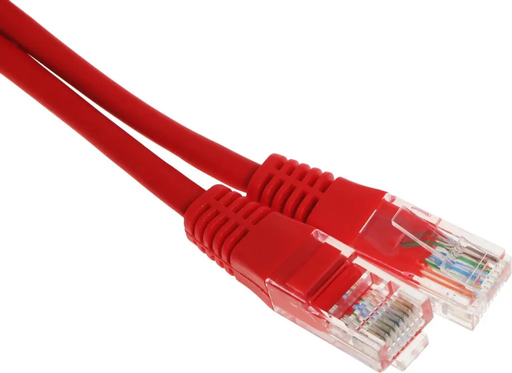 Патч-корд EXEGATE UTP-RJ45-RJ45-5e-0,5M-LSZH-RD UTP, кат.5E, 0.5м, 4 пары, алюминий омедненный, многожильный, красный