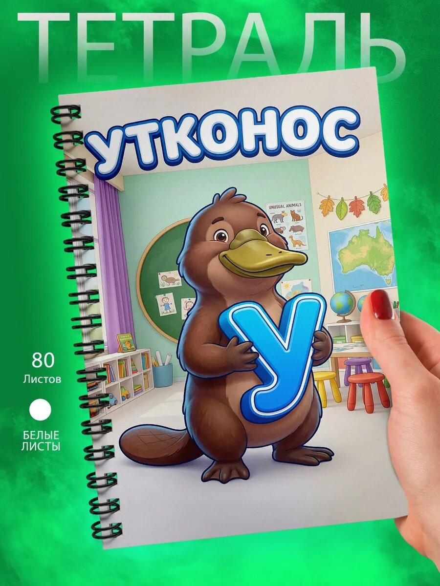 Тетрадь А5- Школа - Алфавит - У - Утконос