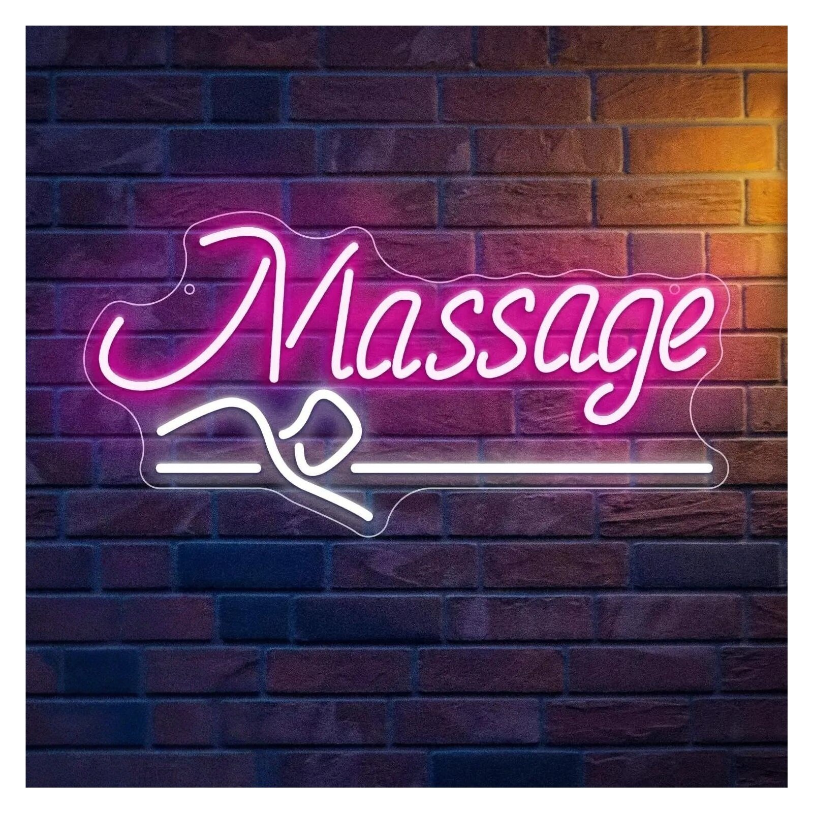 Massage Неоновая Вывеска 42,5смx21,5см