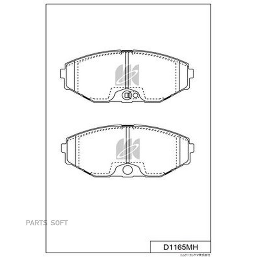 Колодки тормозные Nissan Rnessa 97-, Liberty M12 2/4WD 98-, SR20DET - Avenir W11 98- Kashiyama KASHIYAMA D1165MH | цена за 1 шт