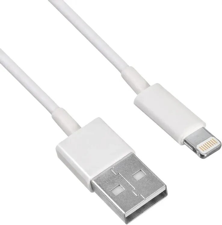 Кабель KINGPRICE KP-USBAL-1m, Lightning (m) - USB (m), 1м, 2.4A, белый
