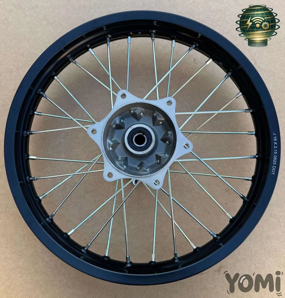 Обод (диск) 18" задний алюминий 7116, тип HONDA (2.15-R18 d17mm) (черный, 32 спицы)