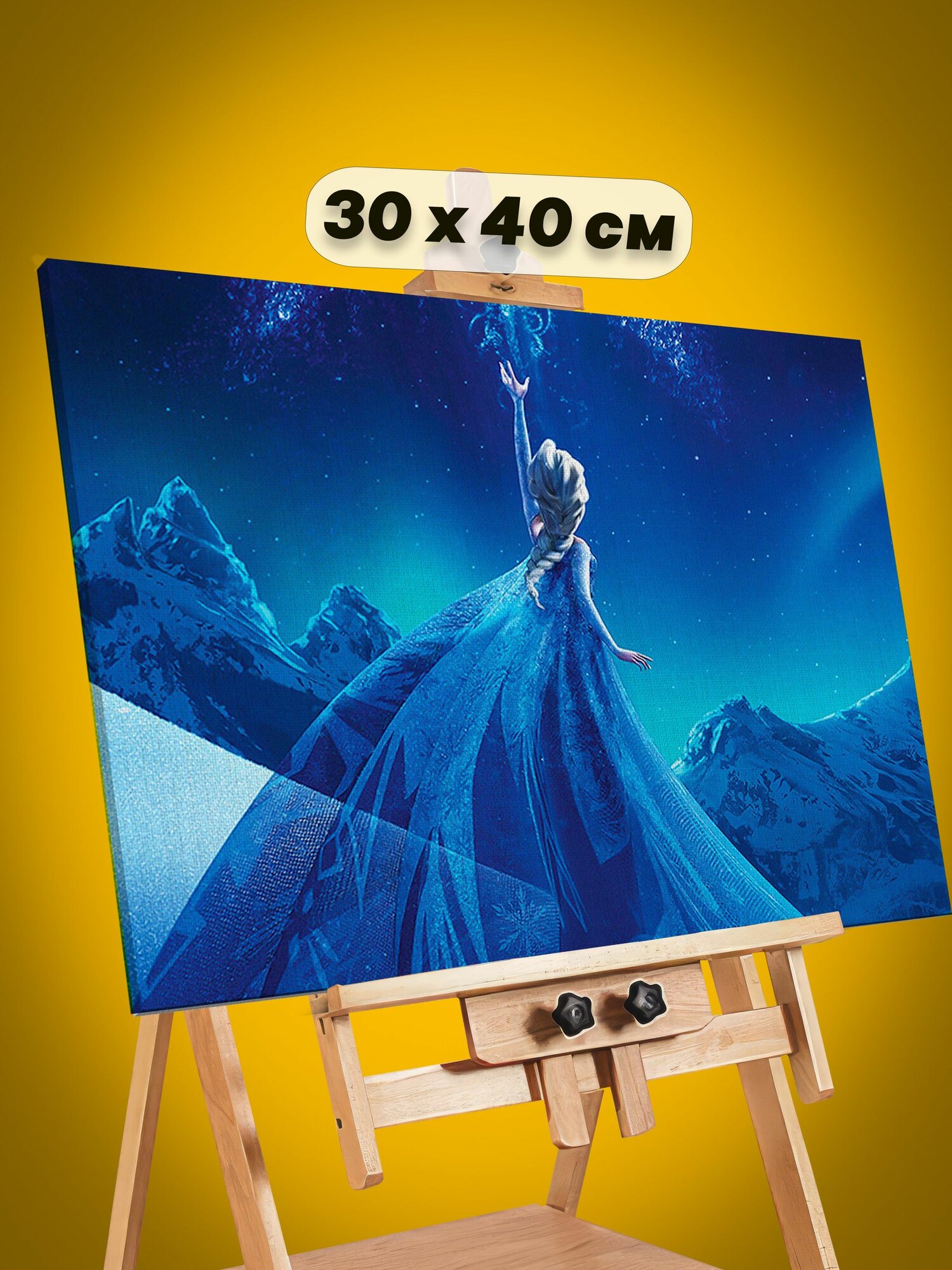 Картина на стену Мультфильмы Дисней Холодное сердце Эльза 30x40