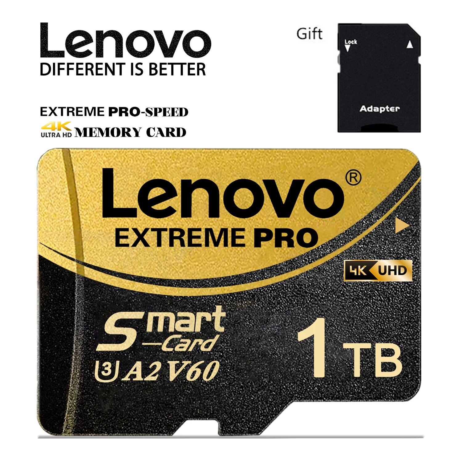 Карта памяти Lenovo Ultra SD 128/256/512 ГБ/1 ТБ 1 TB-Ultra Golden