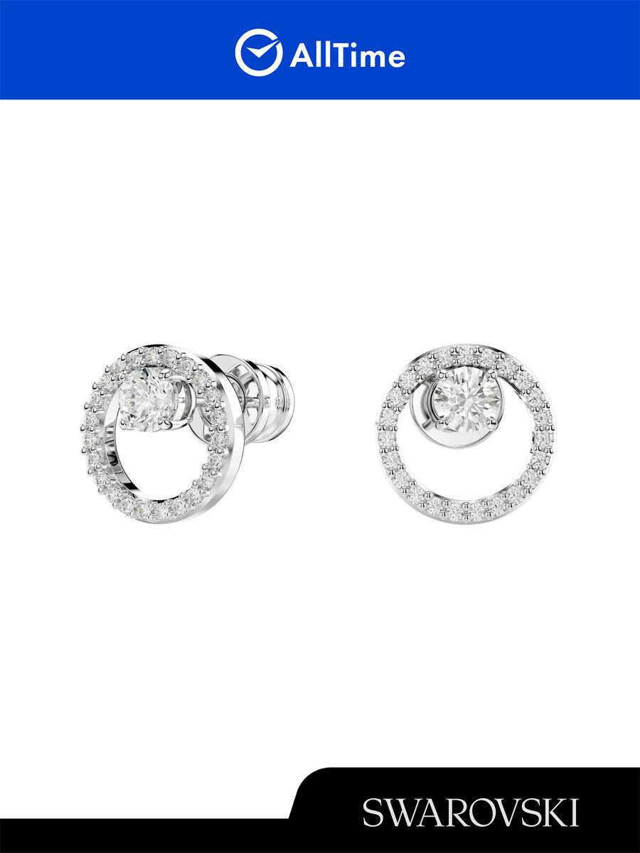 Серьги пусеты SWAROVSKI, кристаллы Swarovski