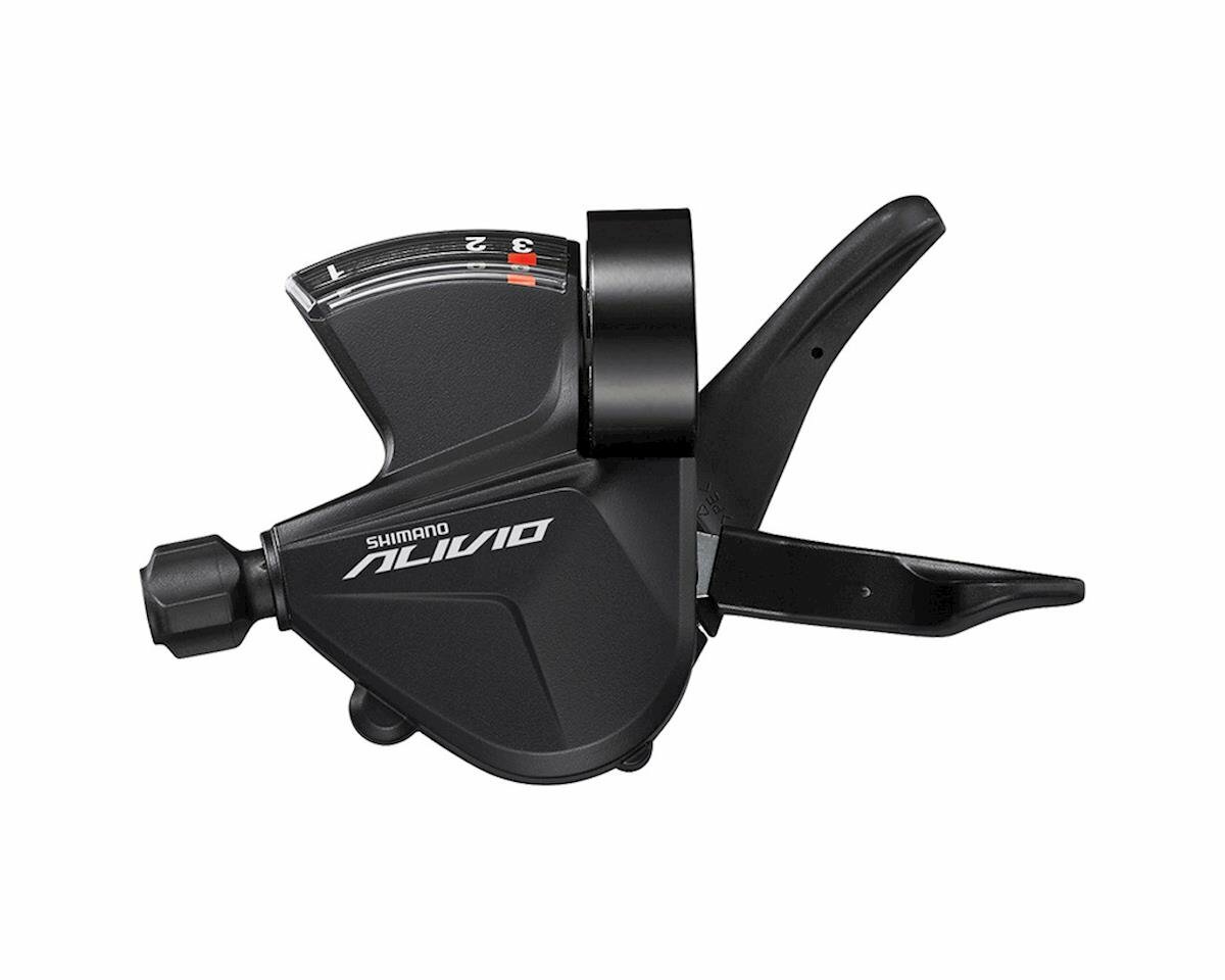 Шифтер Shimano Alivio, M3100, левый, 3 скорости, индикатор, трос 1800мм, черный, ASLM3100LB