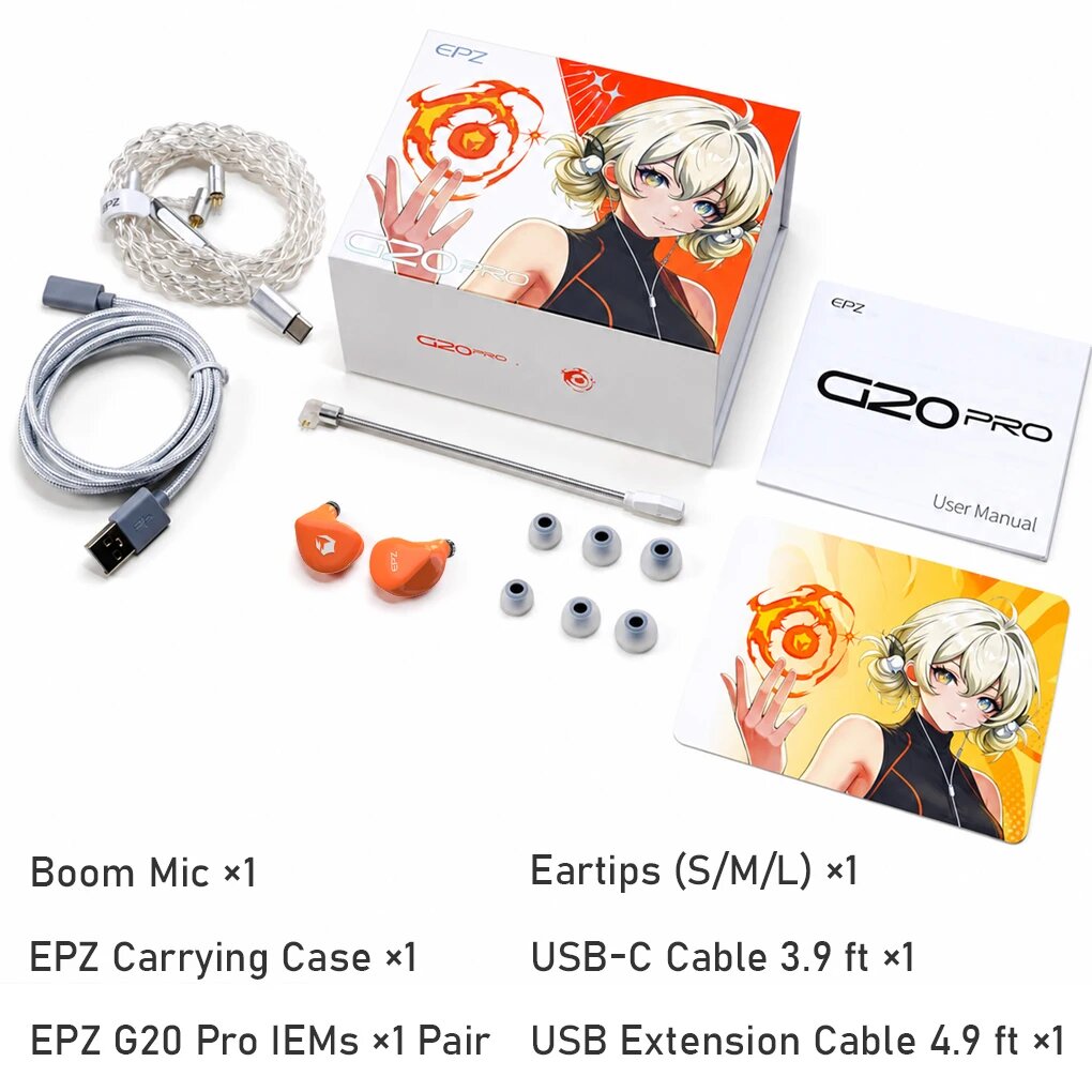 EPZ G20/G20 Pro HIFI проводные наушники Оранжевый, G20 Pro-Orange