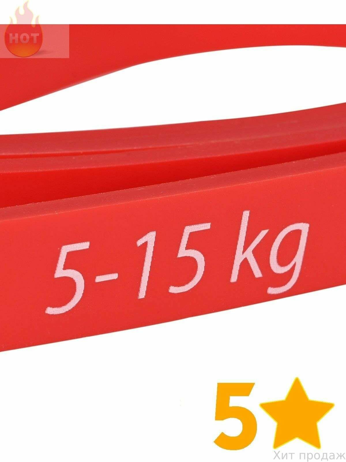 ITEX SPORT эспандер ленточный, резинка для фитнеса, силовая лента красная (сопротивление 5-15 кг)