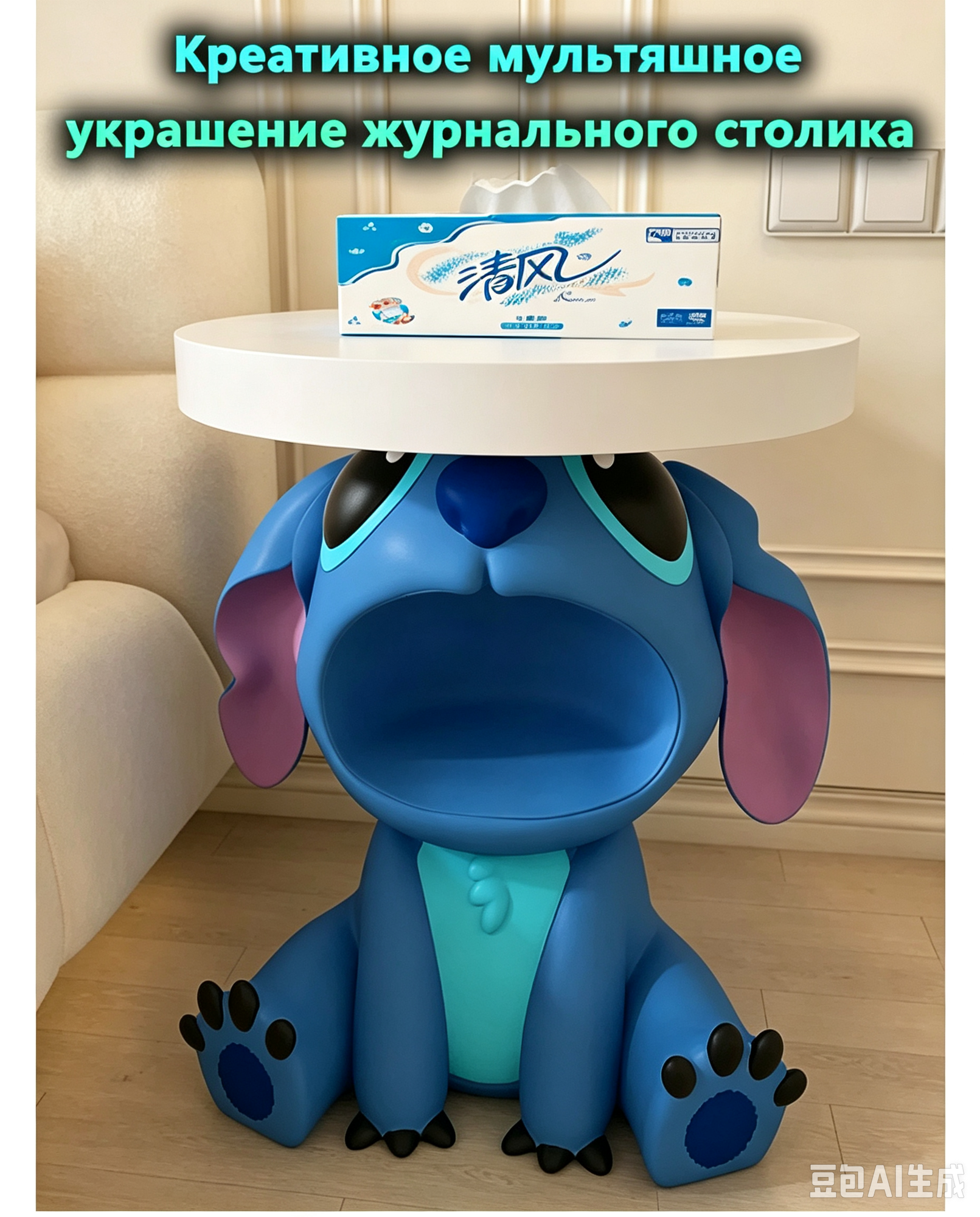 Журнальный столик с мультяшным рисунком, современный минималистичный декоративный журнальный столик