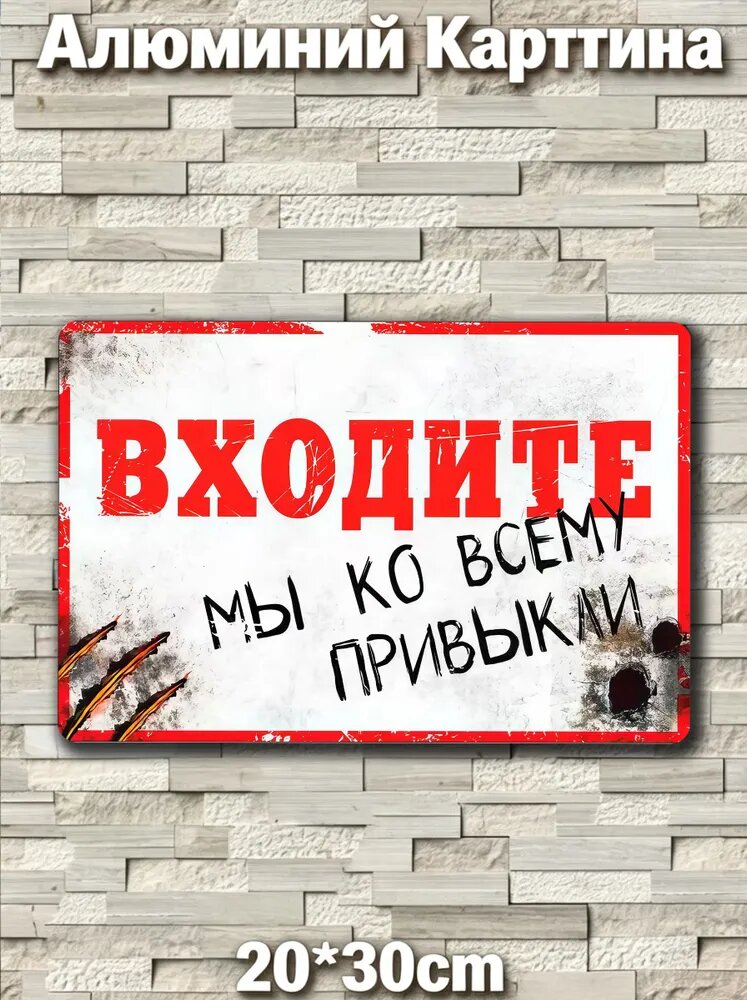 Прикольная Табличка Входите, Мы ко всему привыкли 20x30cm