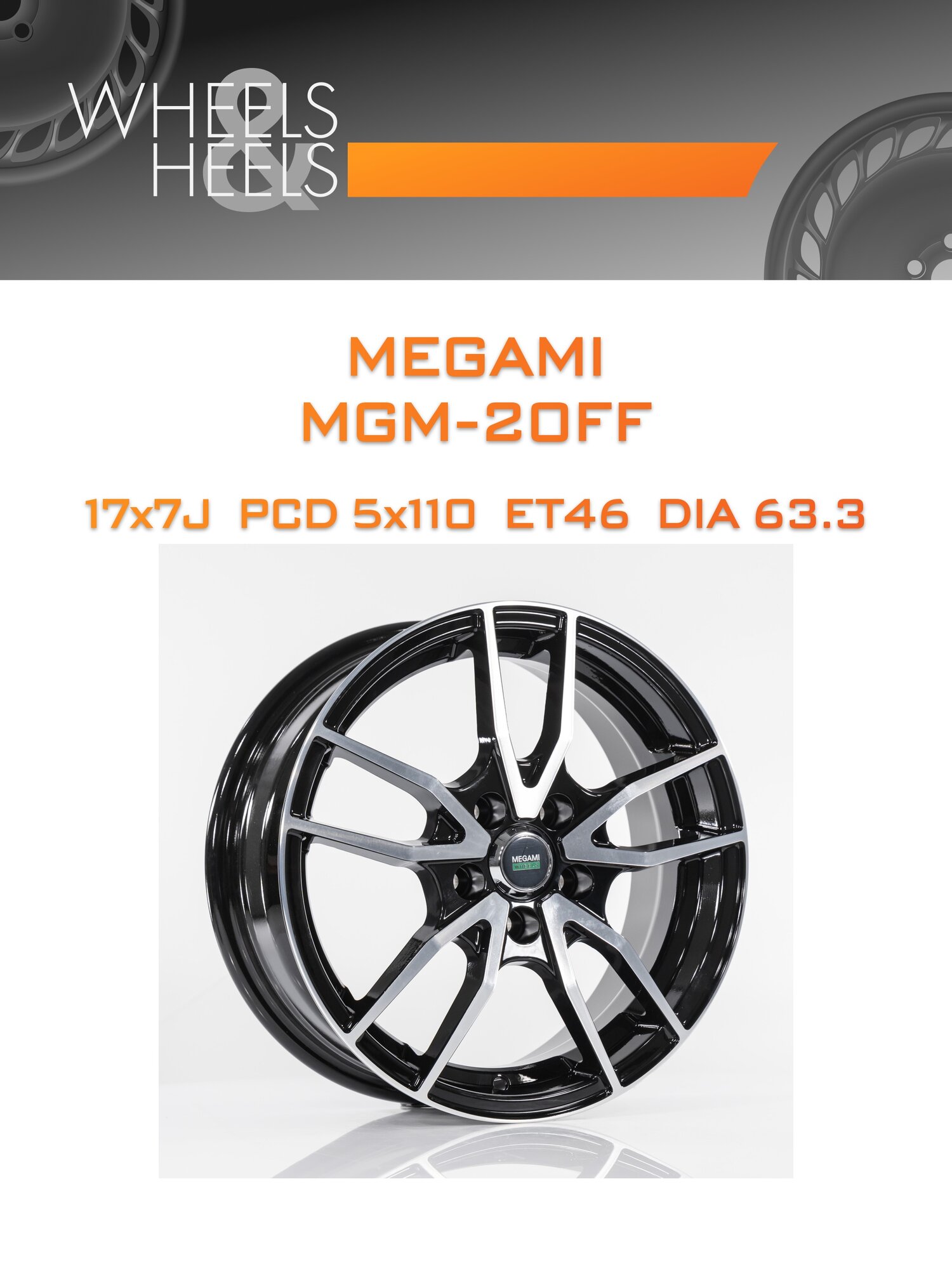 Диск автомобильный литой Megami MGM-20FF 17x7 5x110 et46 dia63.3 bkf