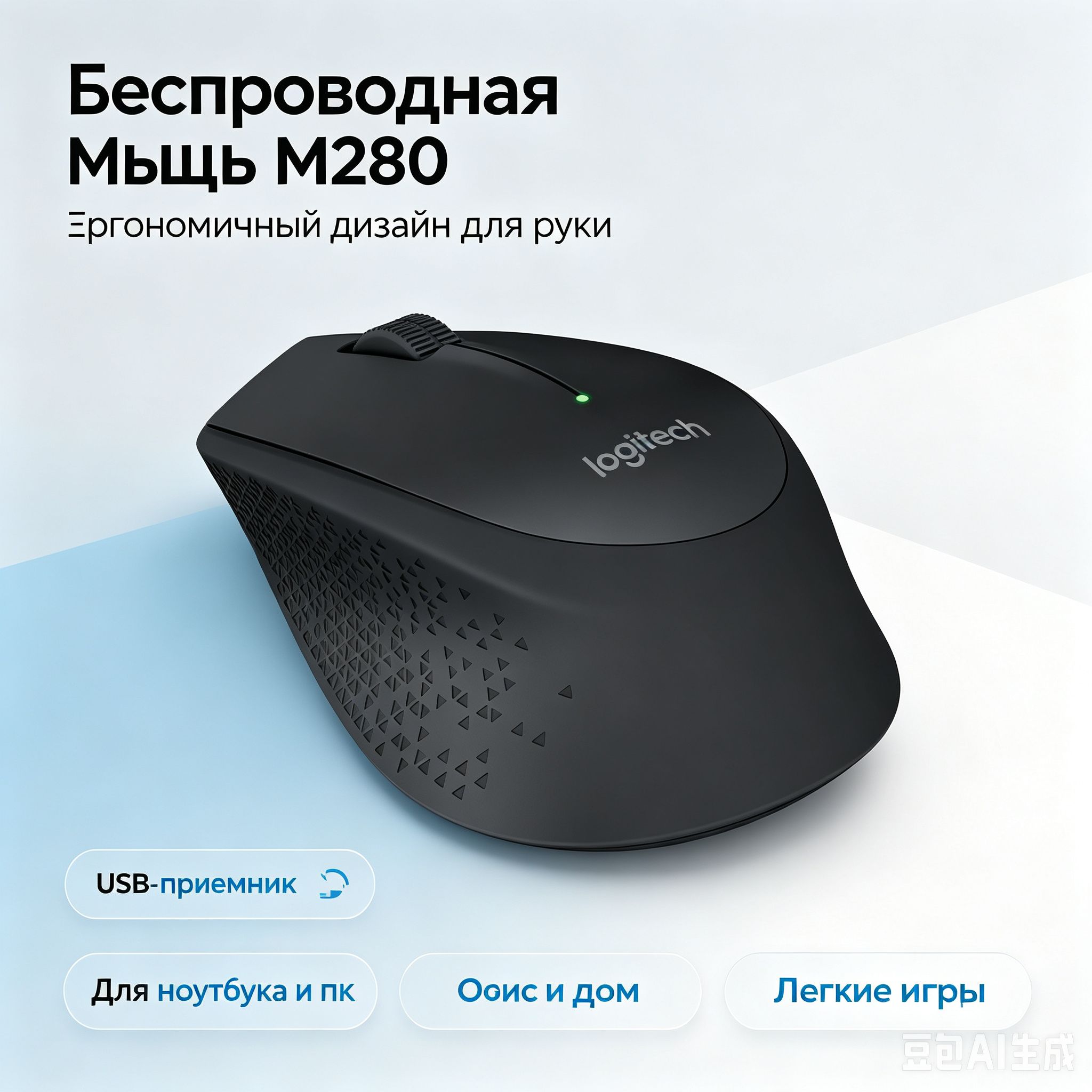 Мышь беспроводная Logitech M280, черный