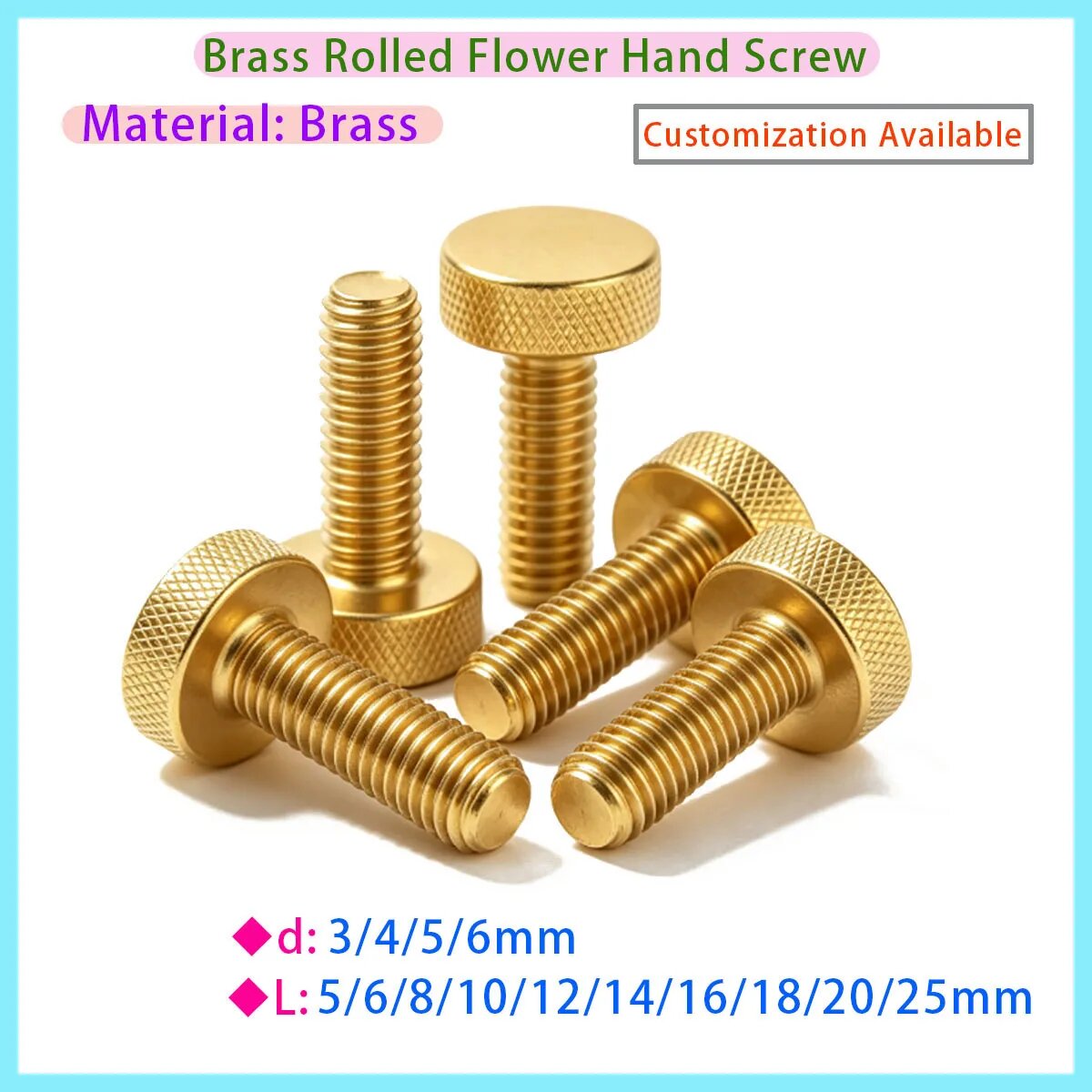 Латунные винты M3 M4 M5 M6 с широким обжимным краем M4x6mm (1PCS)