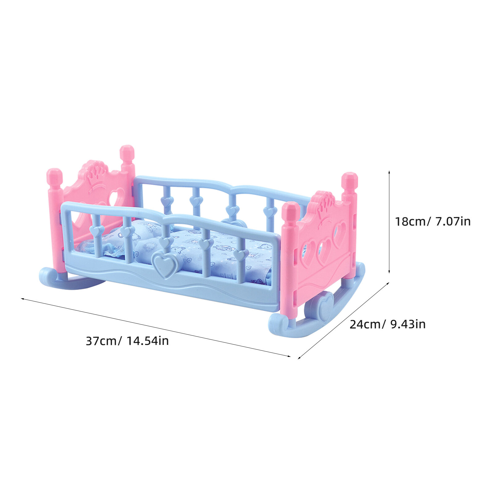 Кроватка Для Кукол Набор Мебели Для Домика Кукол Голубая 37x24x18 См