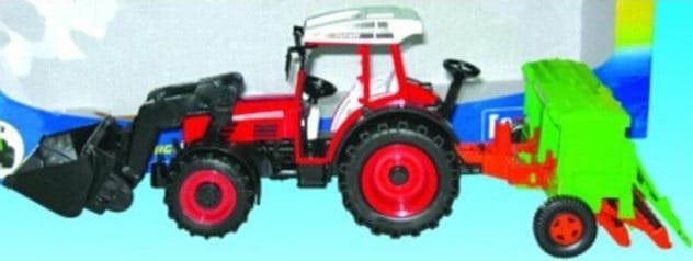 Игрушечный трактор Macyszyn Toys с сельскохозяйственной машиной, красный
