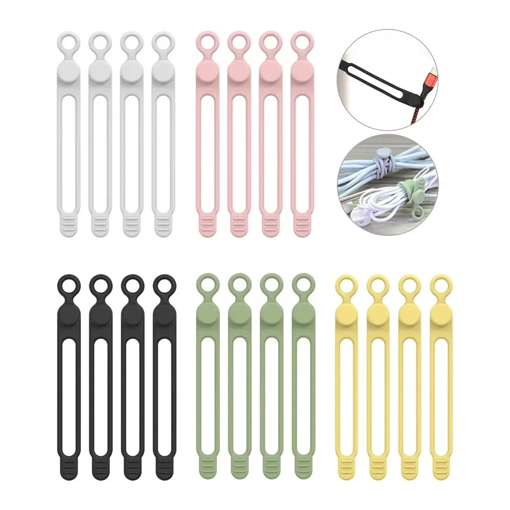 Силиконовые кабельные стяжки Maerknon 20pcs mix