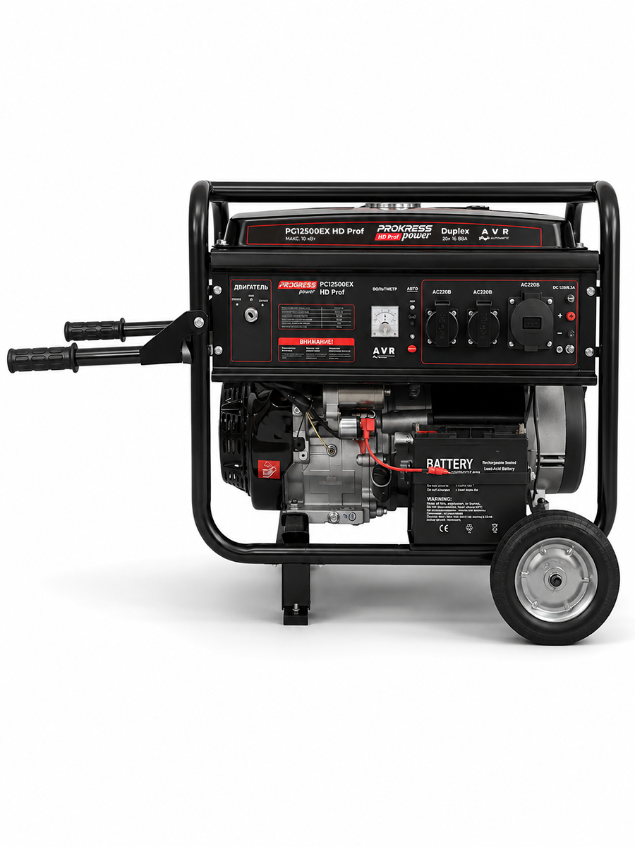 Генератор бензиновый PROKRESS POWER PG12500EX HD Prof, 9/10 кВт, 220 В, электростарт