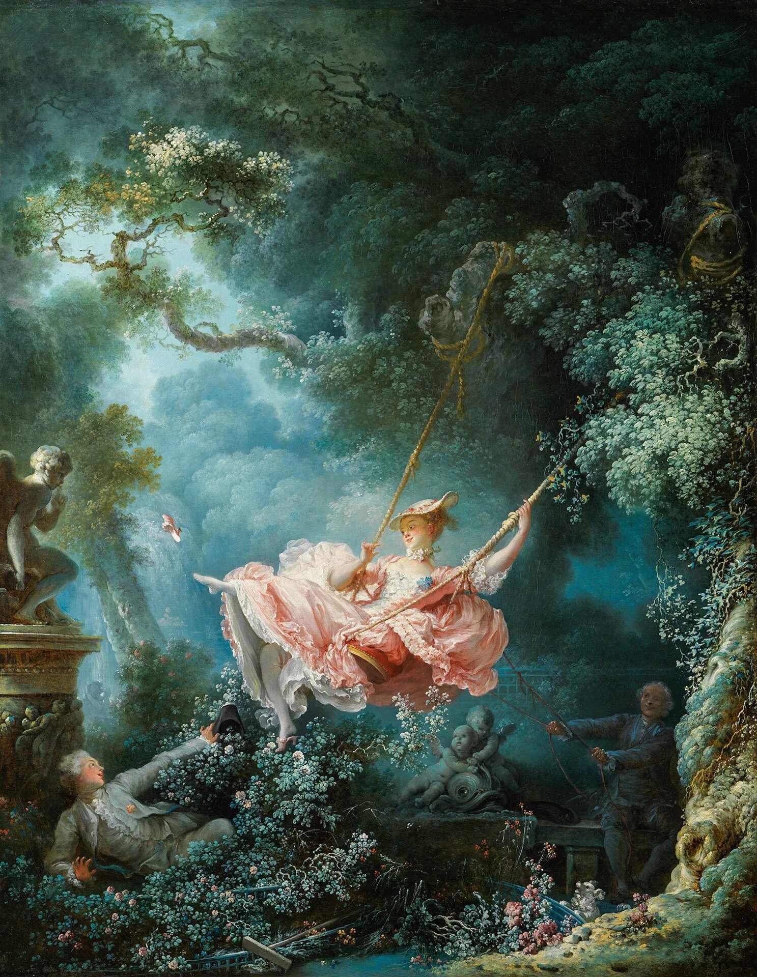 Картина «Танец» Жана-Оноре Фрагонара, печать на холсте 60x110cm no frame