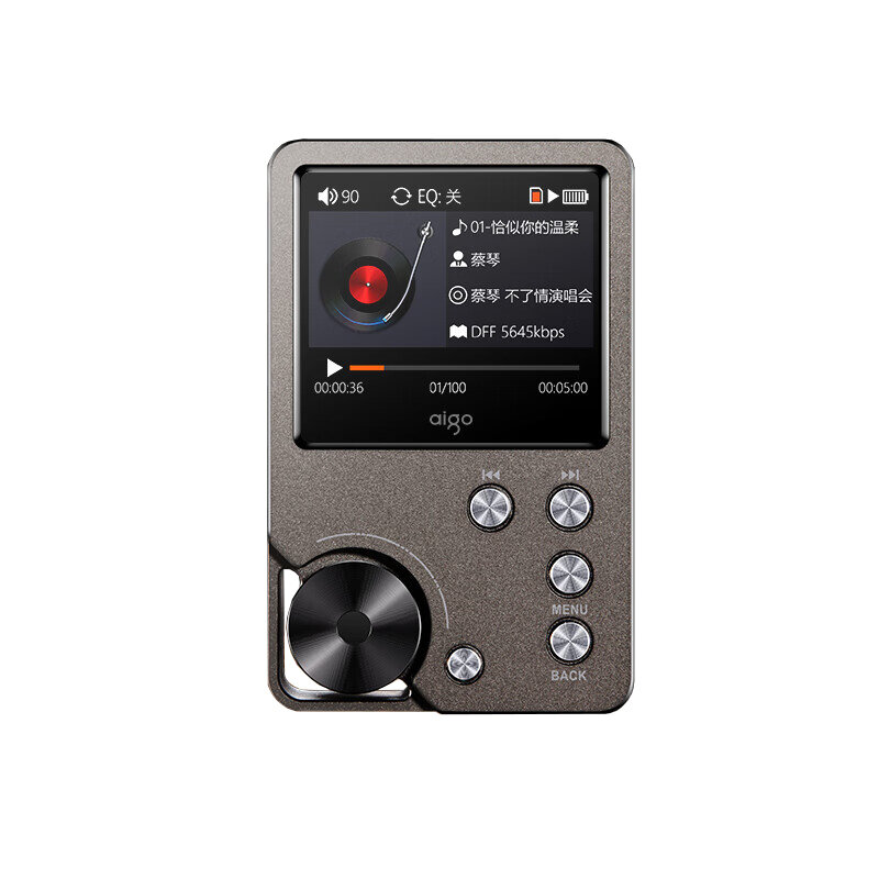 MP3/MP4 плеер AIGO 5832642, серый, компактный, с поддержкой нескольких форматов, до 32 ГБ