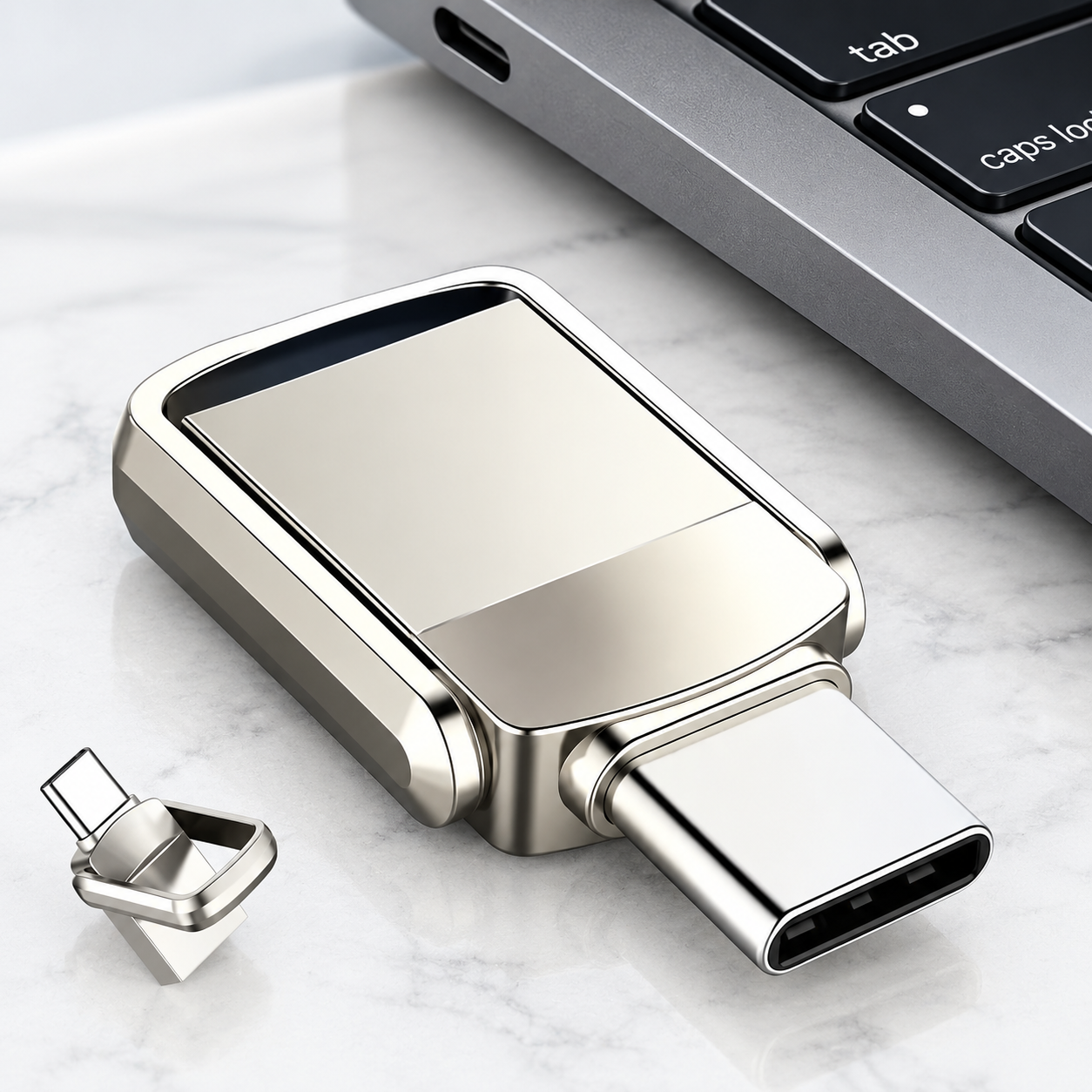 USB-накопитель Type-C 2ТБ, OTG (Цвет товара: серебристый)
