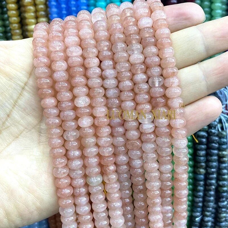 Бусины Луоман Хиари халцедон солнечный камень 5x8 мм 5x8mm 1pack 34-37pcs, sunstone color 016