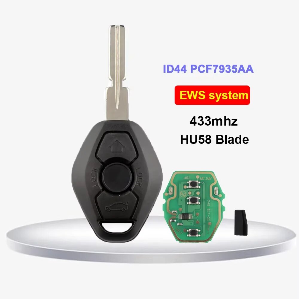 Ключ BMW EWS ID44 HU58 433MHz для E38 E39 E46