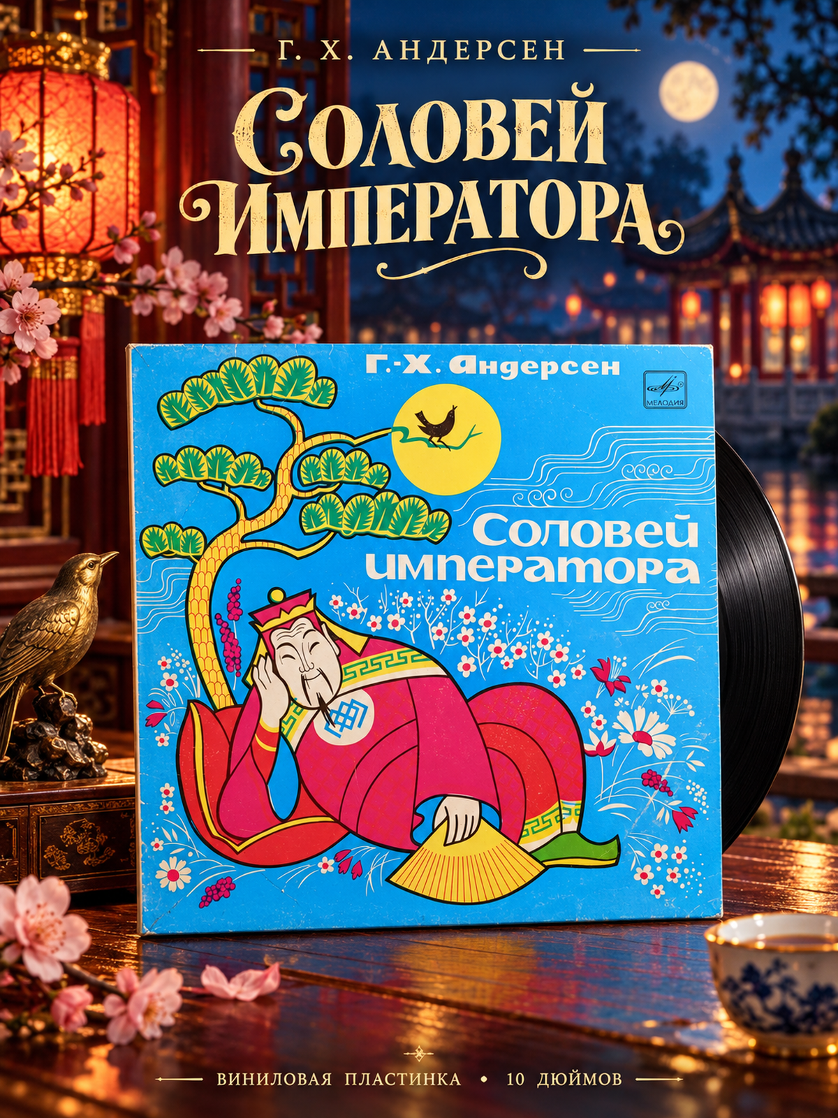 Соловей императора - Г. Х. Андерсен. Детские сказки. Виниловая пластинка 10 дюймов. Мелодия СССР