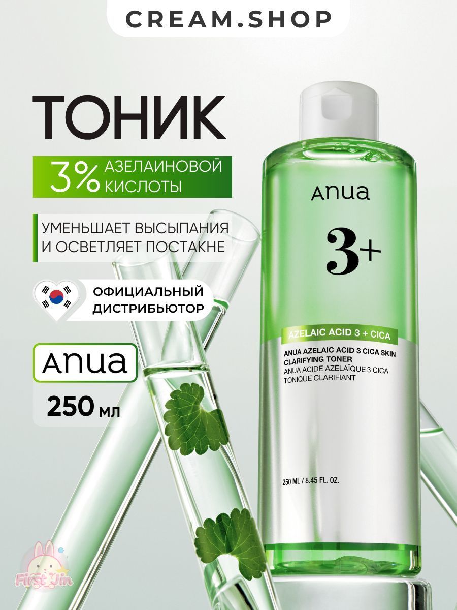 Тонер для лица с кислотами от прыщей, для жирной кожи, 250мл
