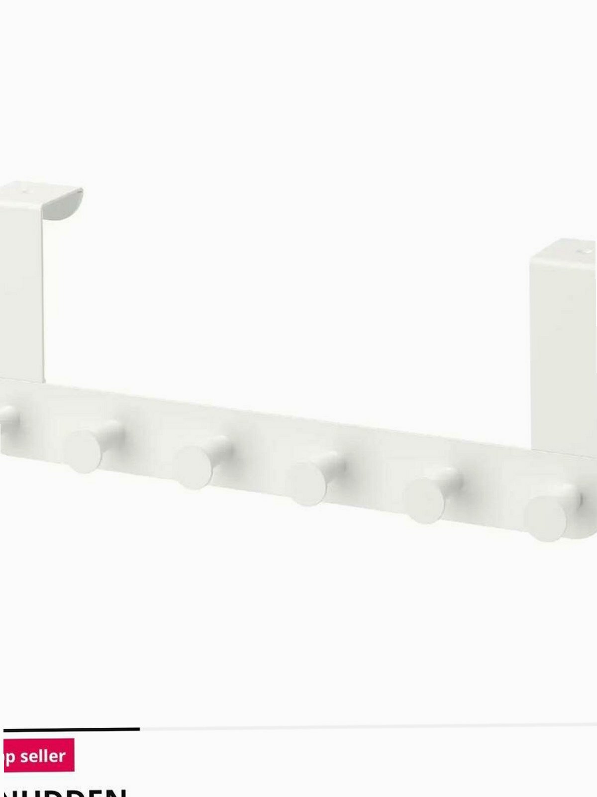 Вешалка IKEA ENUDDEN, на дверь, белая, металл, пластик, 6 крючков