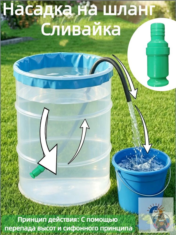 1 шт Насадка на шланг Сливайка для слива воды из бочек бассейнов, 3/4 насадку, ABS пластик, Переходник для шланга