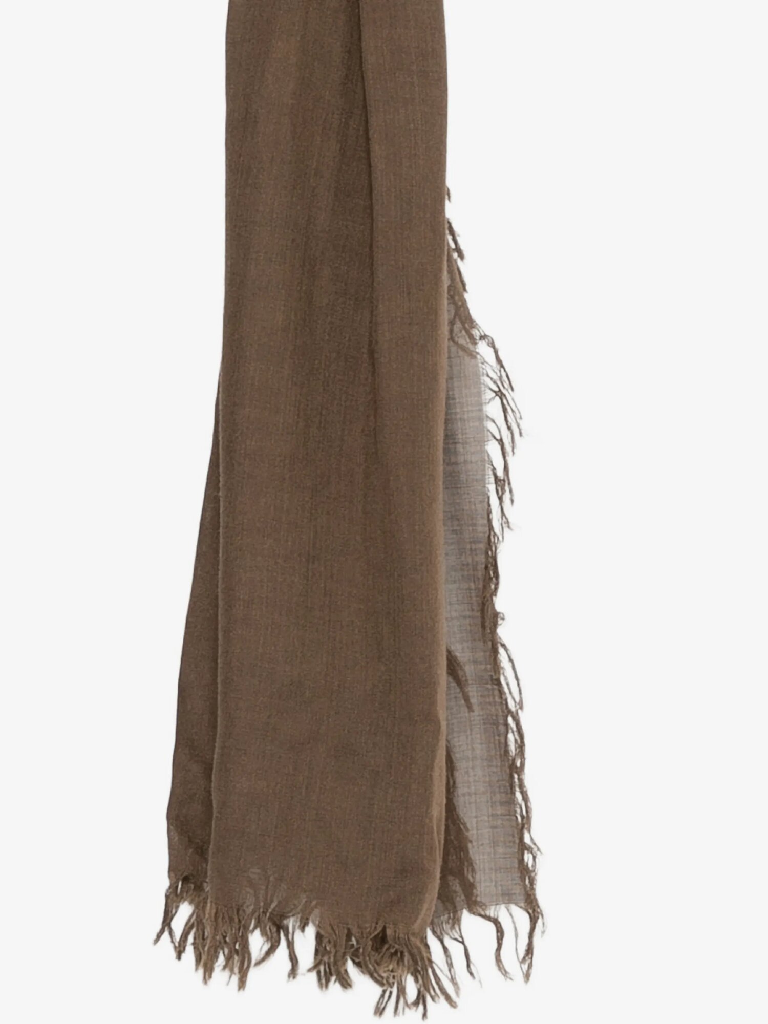 Шарф GIORGIO ARMANI Frayed-edge scarf для девочек, коричневый — фото 1