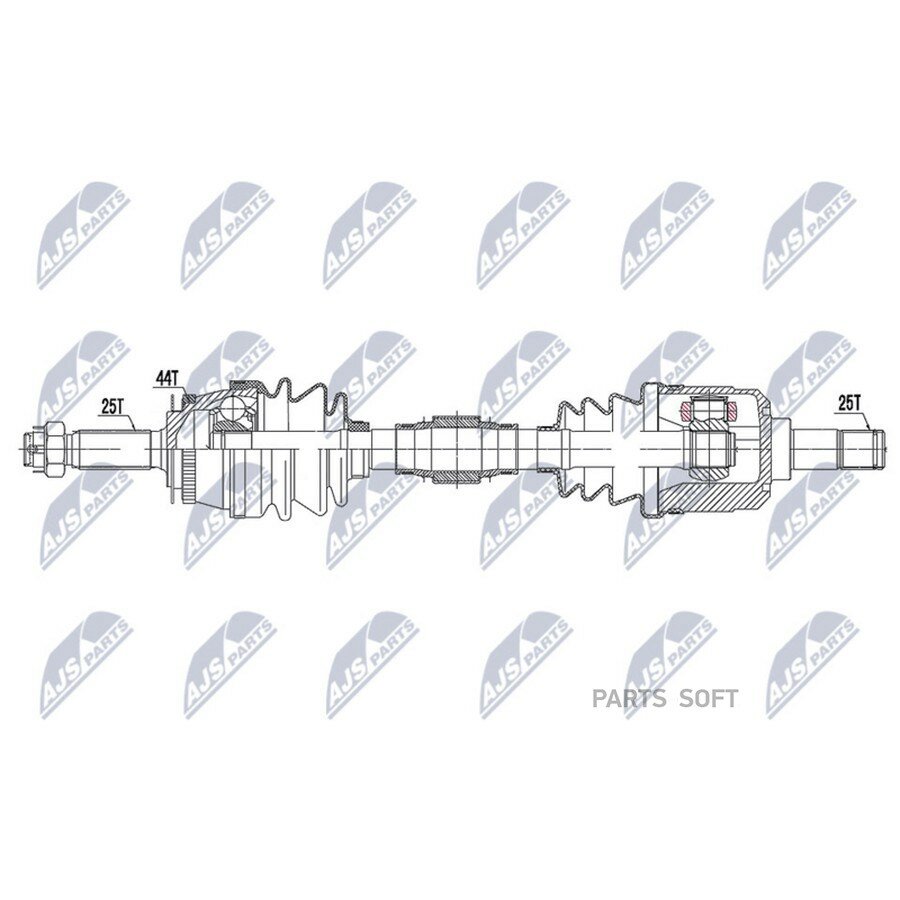 Полуось HYUNDAI ELANTRA 00-06, COUPE 01-09 /PRAWA/ от официального дистрибьютора, NTY, артикул NPWHY593