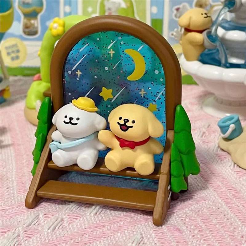 Фигурки-сюрпризы из серии «Дневник путешествий щенка» от Line Puppy, милые настольные украшения, коллекционные фигурки, для девочек.