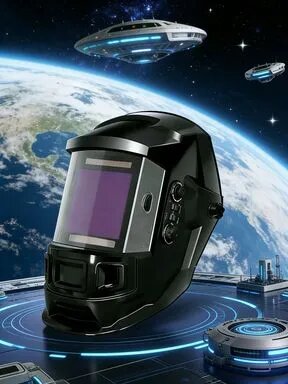 Маска сварочная хамелеон профессиональная Ф10 ORION BLACK ONYX 100x93 мм большой экран (большое окно) DIN 5-9/9-13 , внешняя регулировка , естественная цветопередача, 4 оптических датчика дуги