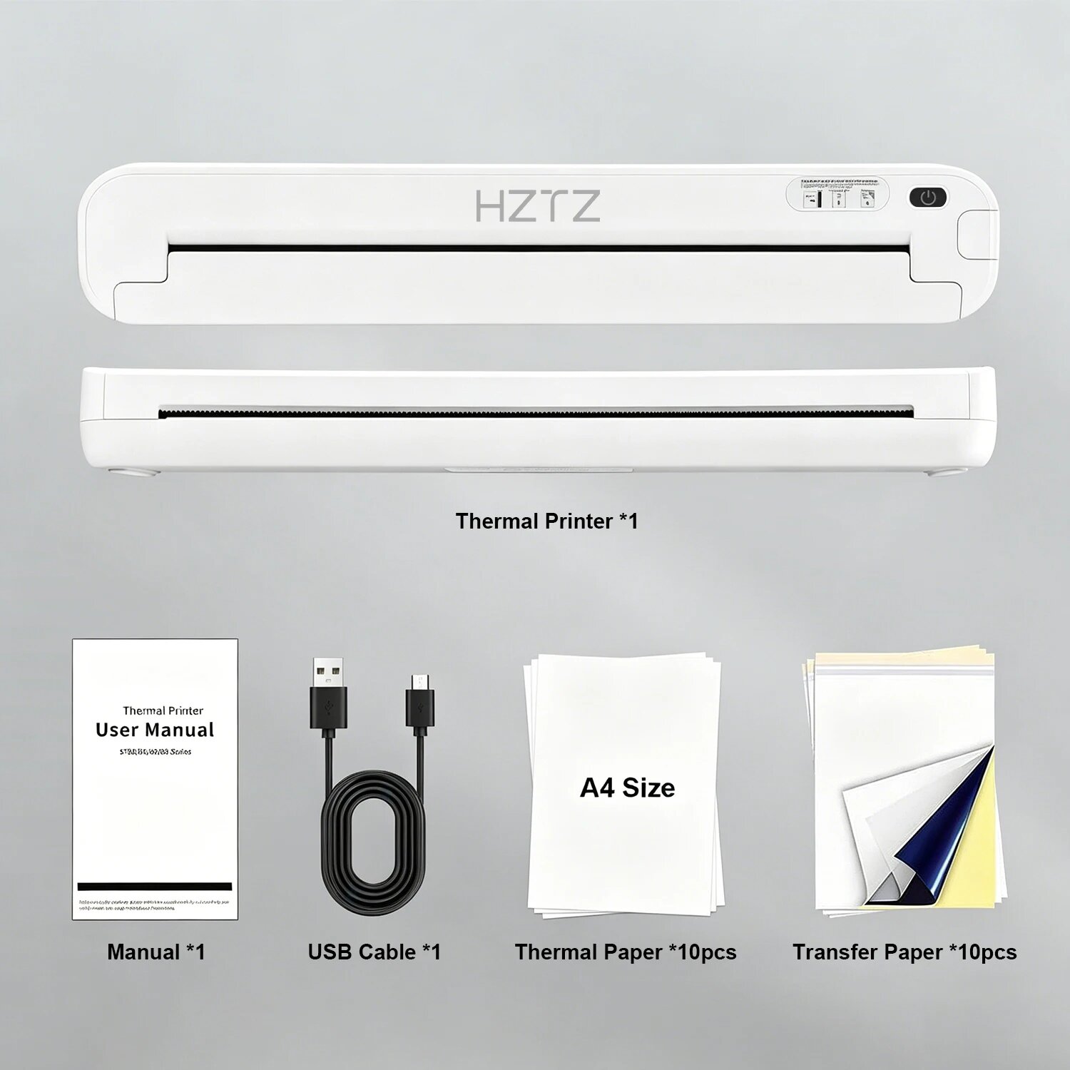Термопринтер HZTZ A4, белый, ST80, 20 листов