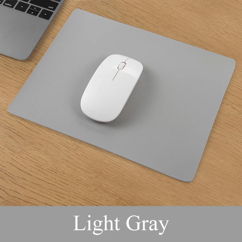 Однотонный коврик для мыши из искусственной кожи 23x19 см Серый, Light gray