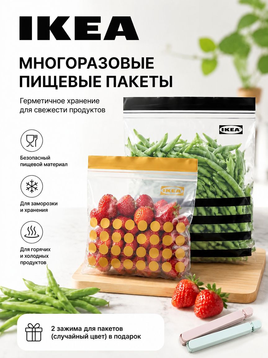 IKEA Зип пакет 15x15; 18x19 см, 60 шт