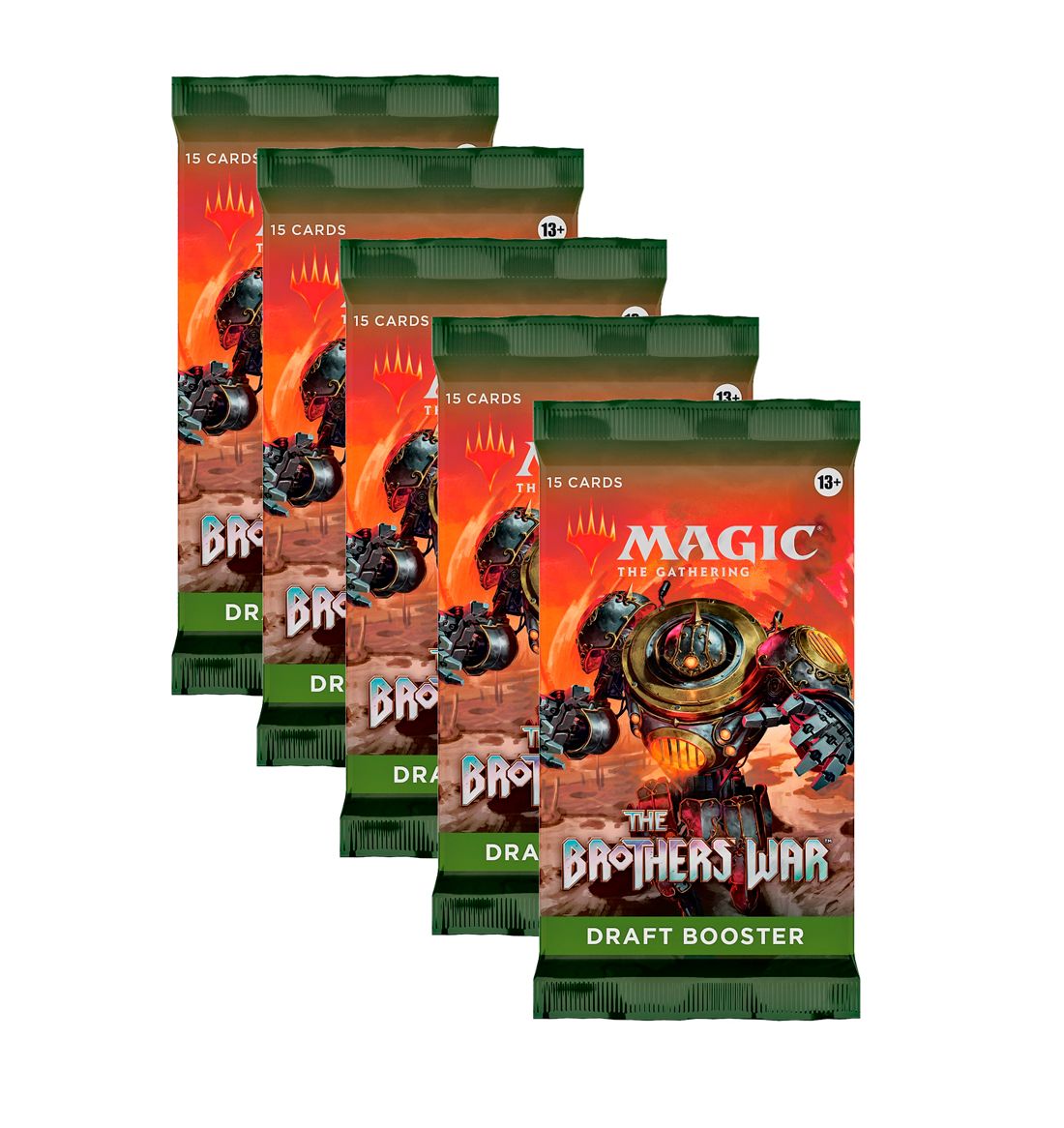 Magic The Gathering: 5 Драфт-бустеров MTG издания The Brothers' War на английском