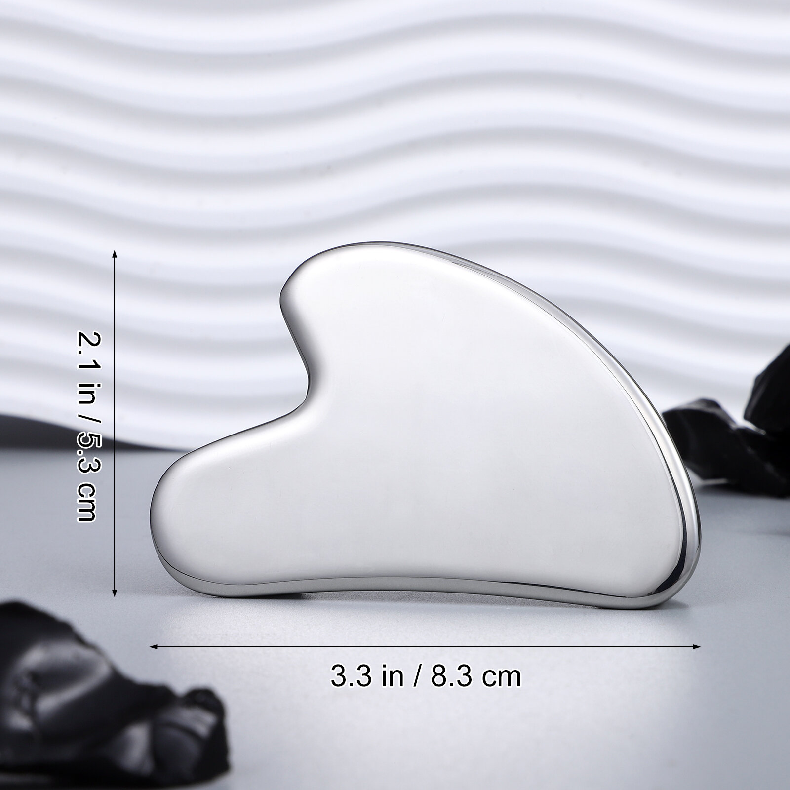 Gua Sha Массажёр Сердце Для Лица И Тела Серебристый 8.00X5.00X0.60Cm