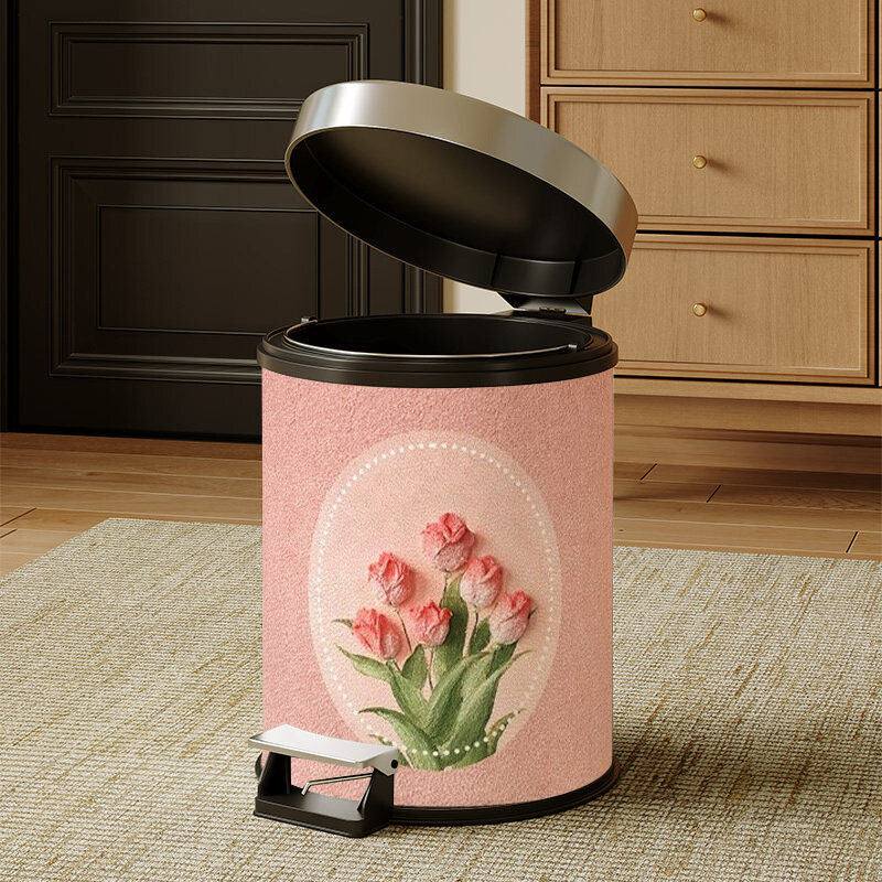 Роскошное мусорное ведро во французском стиле, новая модель большой вместимости, подходит для гостиной, спальни, офиса и ванной комнаты; стильный дизайн