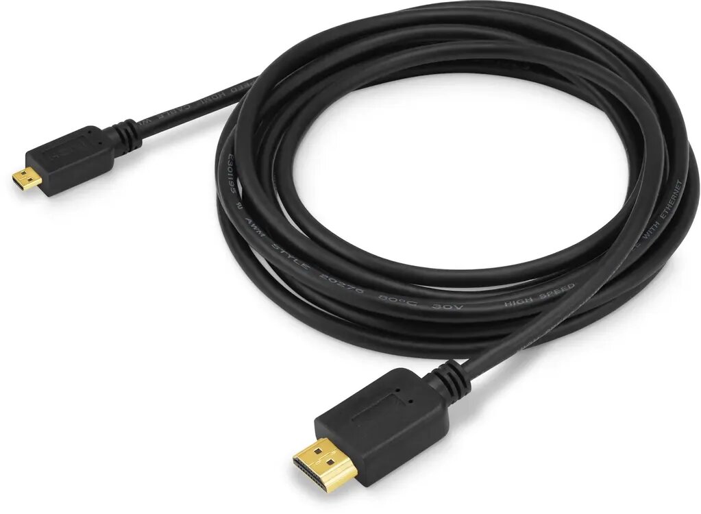 Кабель аудио-видео Buro HDMI 1.4, HDMI (m) - Micro HDMI (m), ver 1.4, 3м, черный