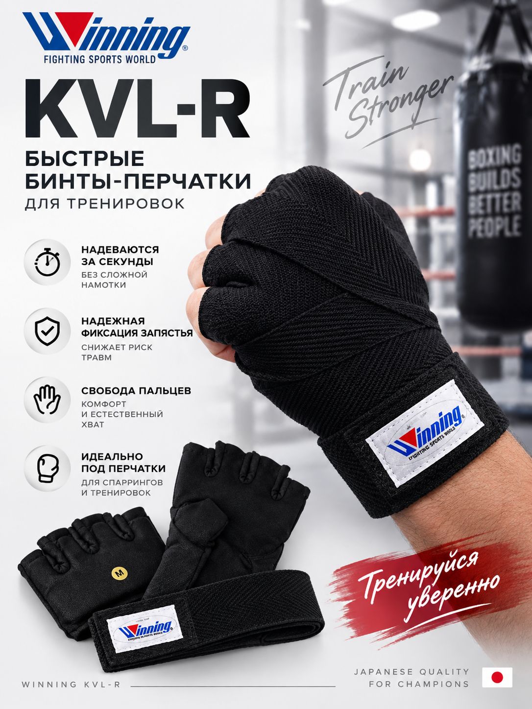WINNING Бинты боксерские, размер: 8 (M)