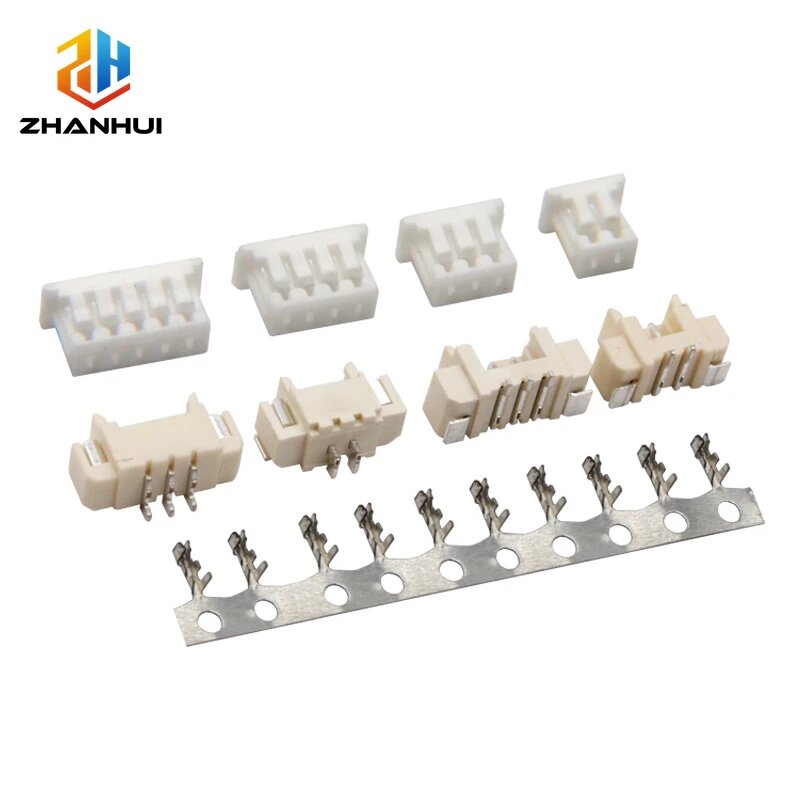 Комплект разъемов JST SMD 1.25мм 2-10 контактов 2P, 10sets, SMD horizontal
